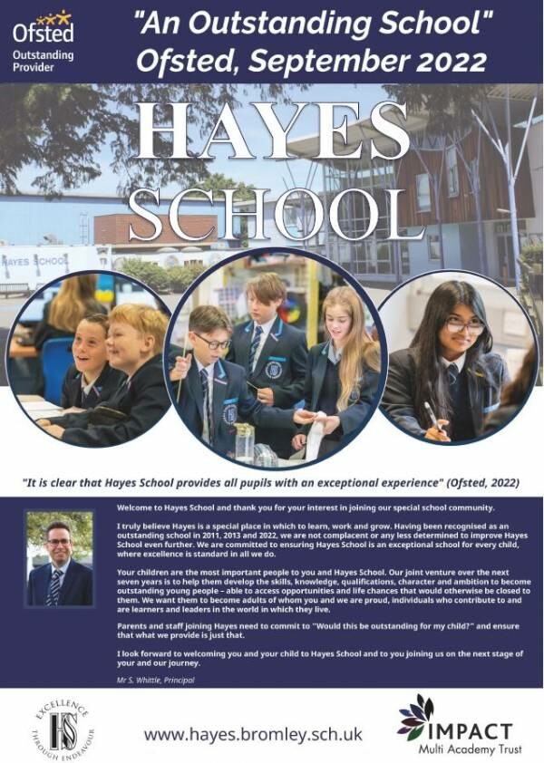 Hayes School Prospectus - Hayes School - Excellence Through Endeavour